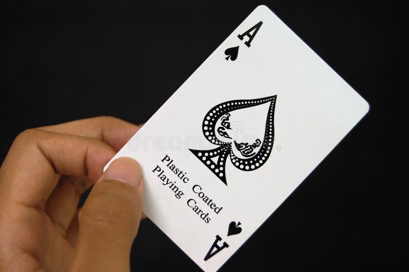 Spade ace in hand stock image. Image of entertainment - 8271209
