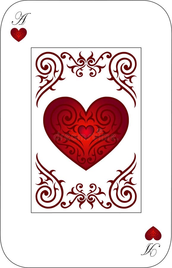 Ace HEARTS stock vector. Illustration of poker, design - 4461865