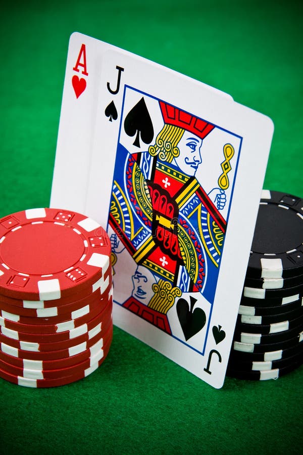 Ace of Hearts and Black Jack Stock Image - Image of chance, gambling ...