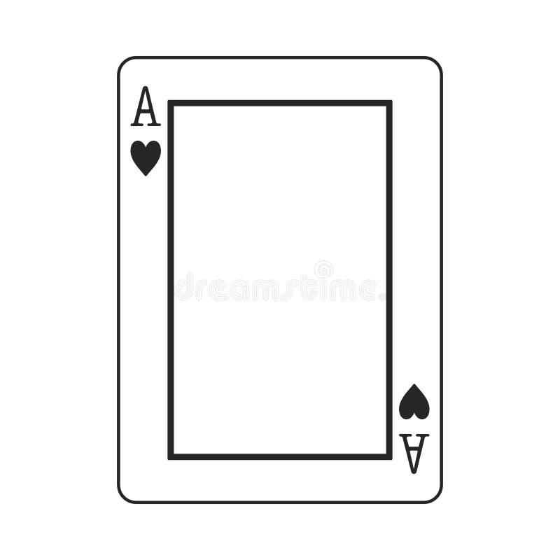 Ace of Hearts Frame Outline Vector Stock Vector - Illustration of suit ...