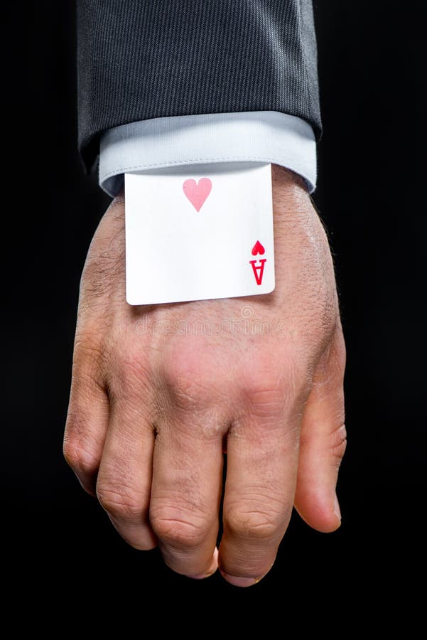 Ace of hearts in sleeve stock photo. Image of work, swindler - 84048310