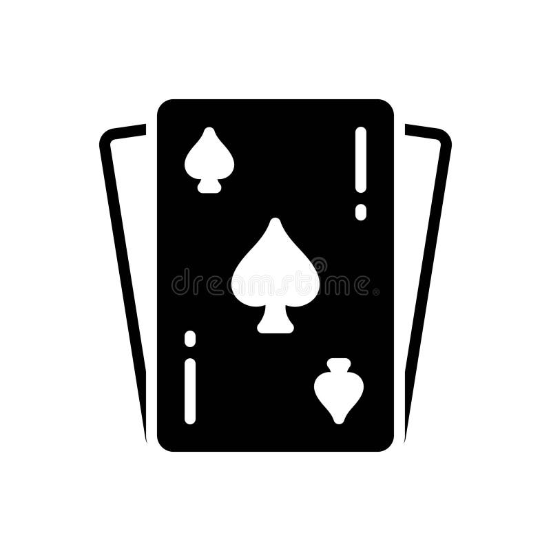 Black Solid Icon for Ace, Playing and Chance Stock Vector ...