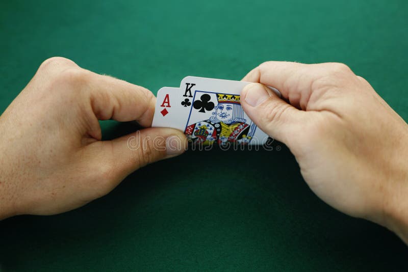 Big Slick Ace and King of Spades Stock Image - Image of green, playing ...