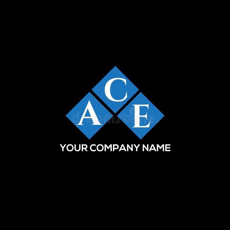 ACE Letter Logo Design on BLACK Background. ACE Creative Initials ...