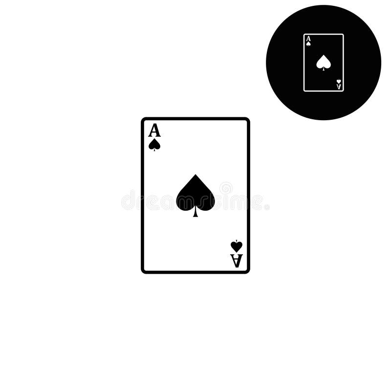 Ace - Playing Card - White Vector Icon Stock Vector - Illustration of ...