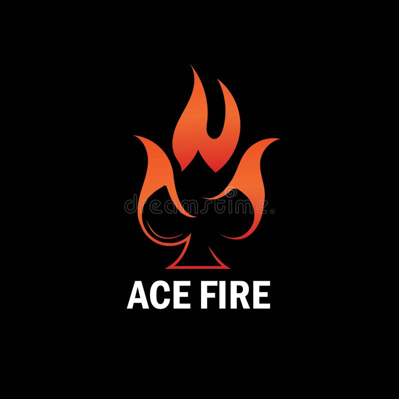Ace Poker and Fire Icon Vector Illustration Template Design Stock ...