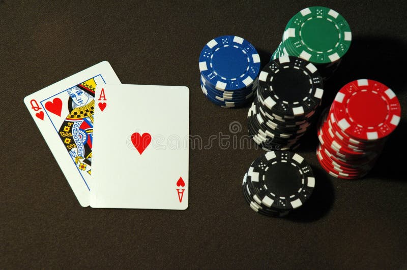 Ace Queen of Hearts stock photo. Image of chips, skill - 10711406