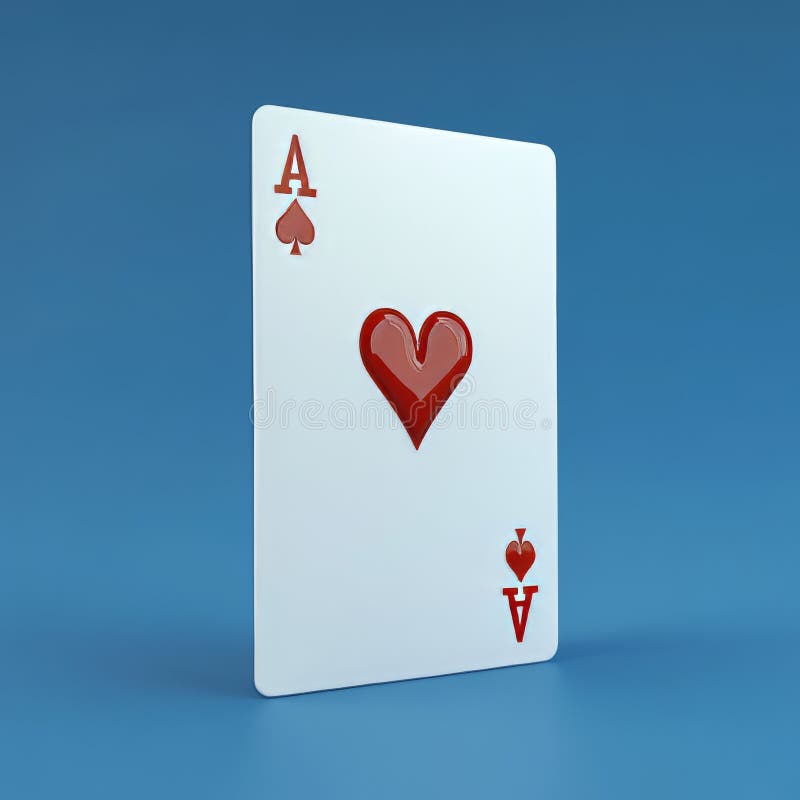 Ace of Spades Card Against a Striking Blue Background. Stock ...
