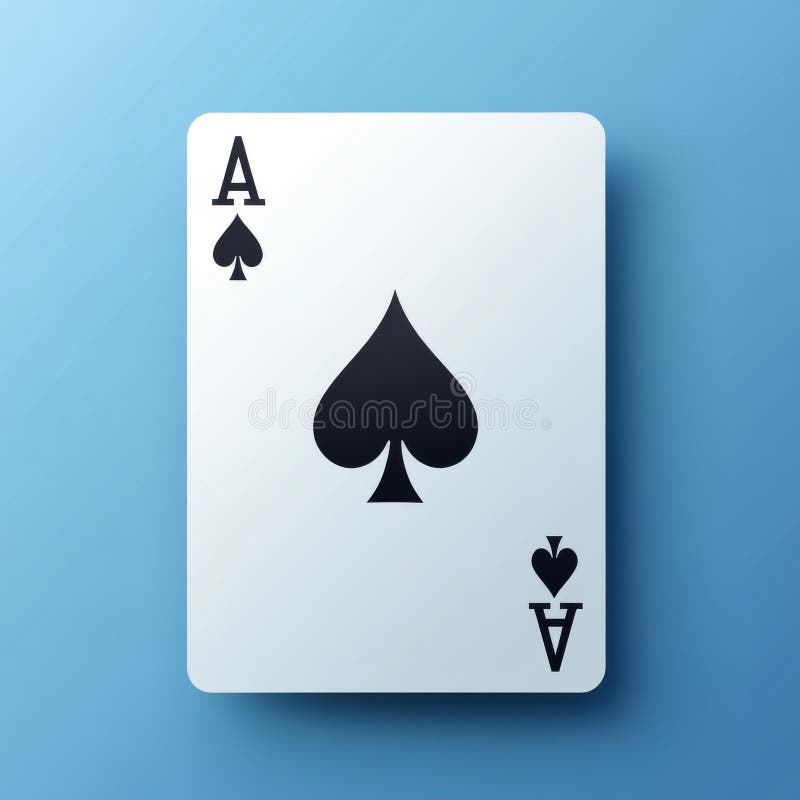 Ace of Spades Card Set Against a Bright Blue Backdrop. Stock Photo ...