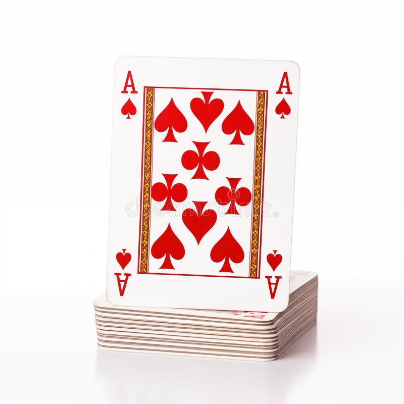 Ace of Spades Card on Top of Stack of Playing Cards Stock Illustration ...