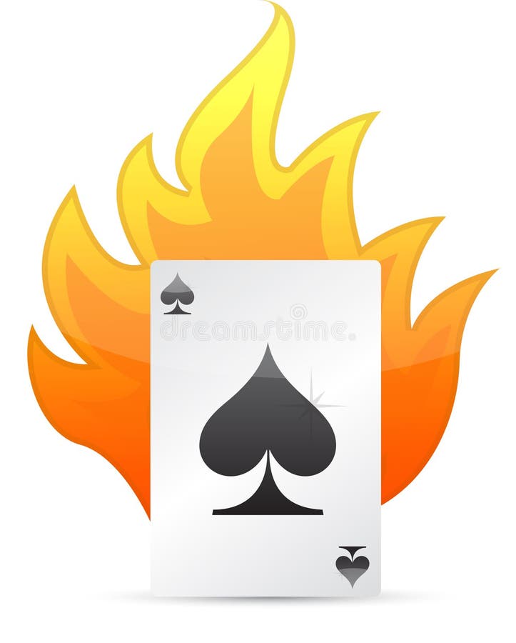 Spades Card in Fire. stock image. Image of winning, black - 21088289