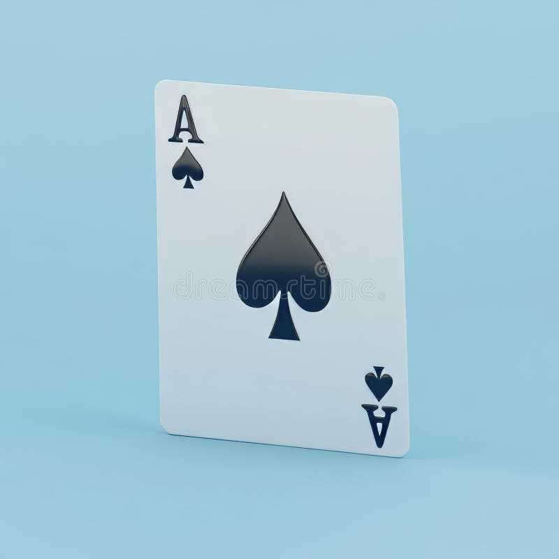 The Ace of Spades is Floating on a Blue Gradient Background Stock Photo ...