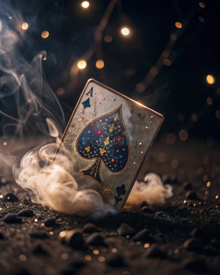 Ace of Spades in Glowing Smoke Generative Ai Stock Photo - Image of ...