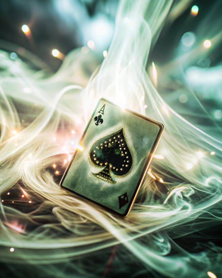 Ace of Spades in Glowing Smoke Generative Ai Stock Illustration ...