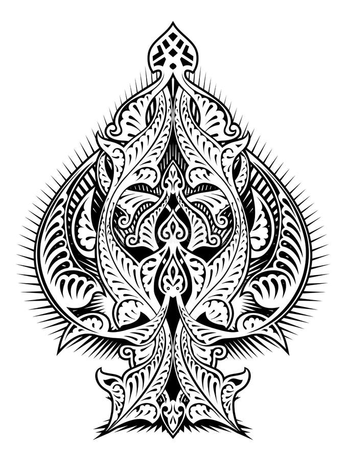 Ace of Spades Icon Shape Abstract Pattern Stock Vector - Illustration ...