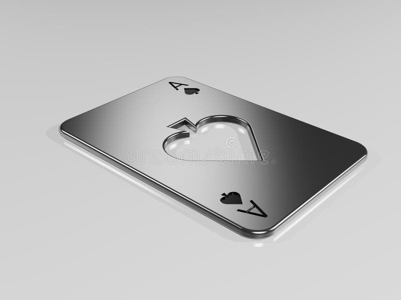 Ace of Spades Metallic Playing Card Stock Illustration - Illustration ...