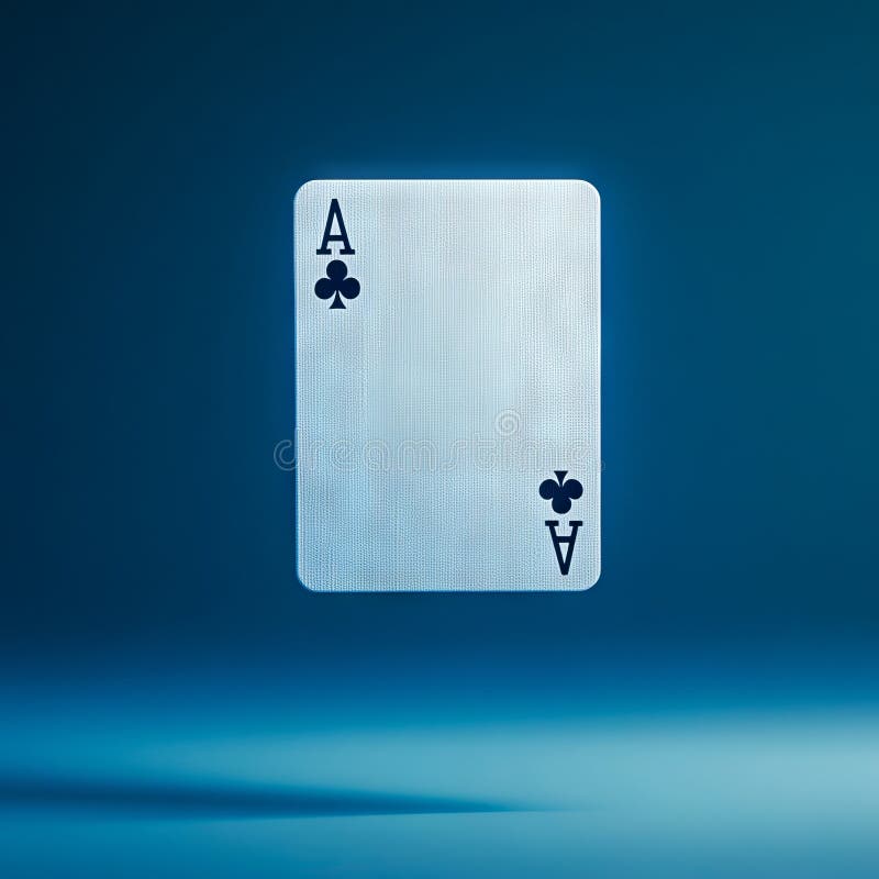 Ace of Spades Playing Card on a Blue Background Stock Photo - Image of ...
