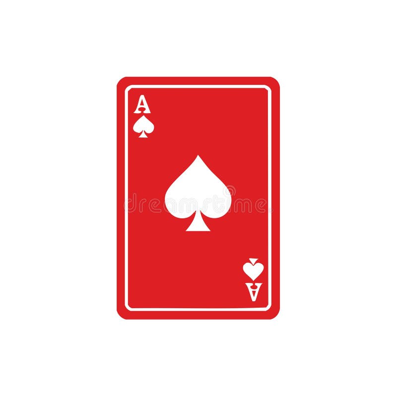 Ace of Spades Playing Card Isolated on White Background in Red Color ...