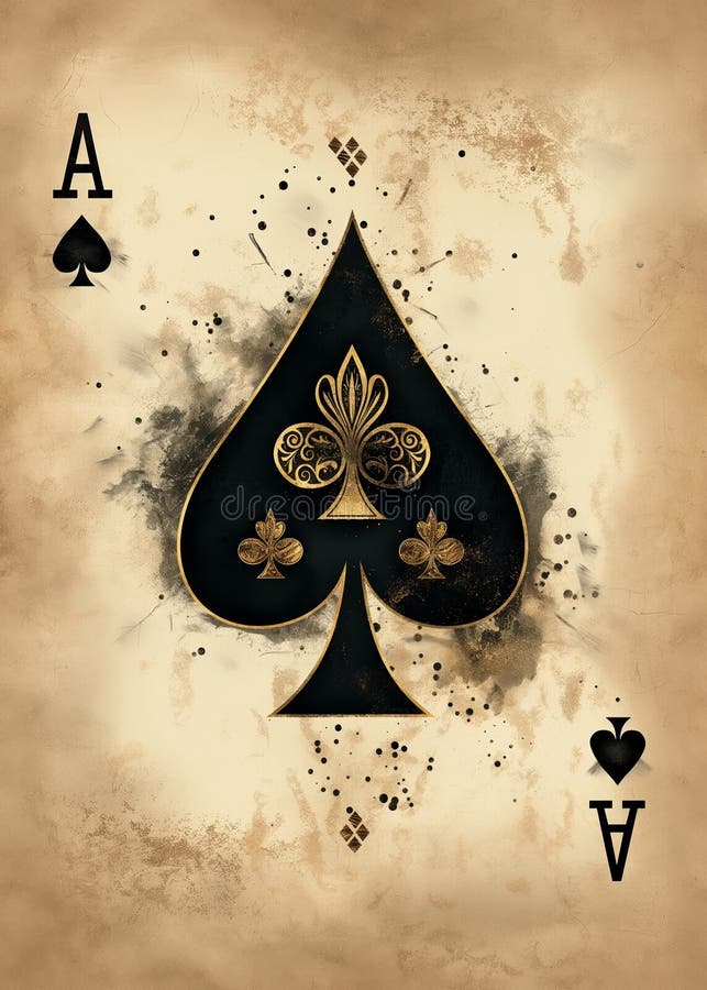 Ace of Spades Playing Card - Retro Abstract Style Stock Illustration ...