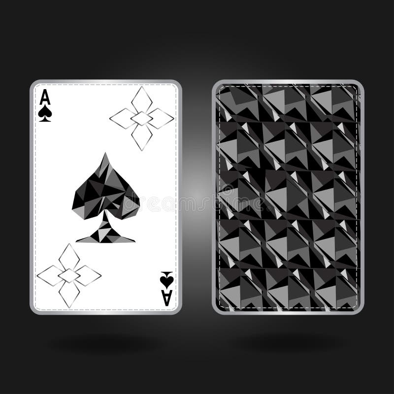 Ace with Specific Ornament and Silver Outline,back Front.vector ...