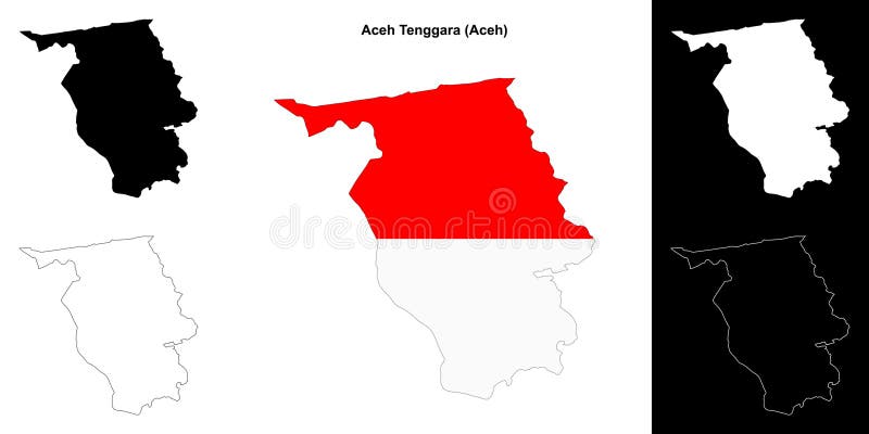 Aceh Tenggara outline map stock illustration. Illustration of vector ...