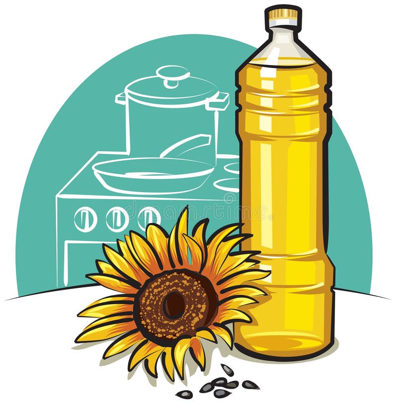 Aceite De Girasol Para Cocinar Stock de ilustración - Ilustración de ...