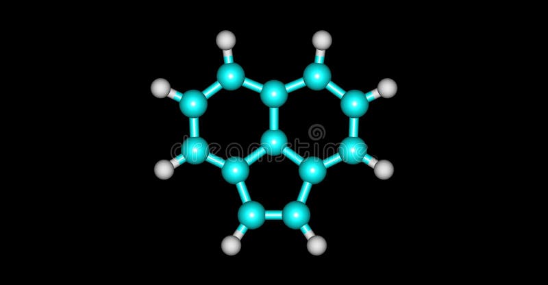 Acenaphthylene Molecule. Isolated Molecular Model. 3D Rendering Stock ...