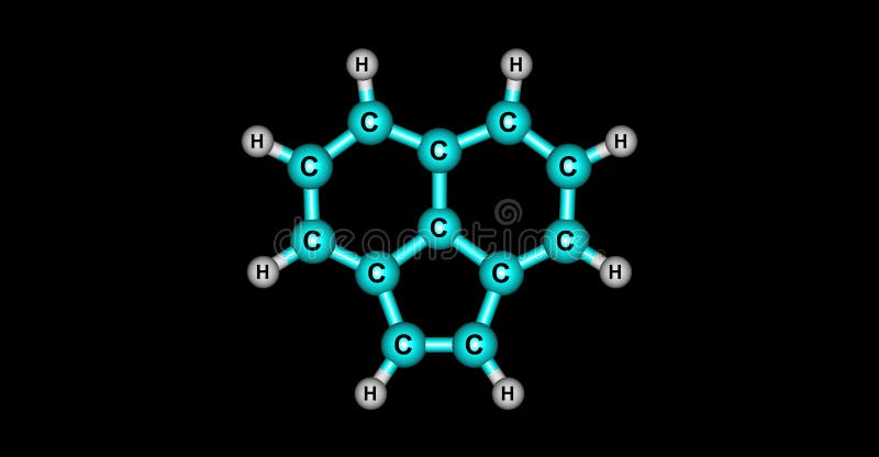 Acenaphthylene Molecule. Isolated Molecular Model. 3D Rendering Stock ...