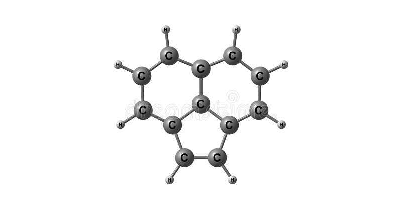 Acenaphthylene Molecule. Isolated Molecular Model. 3D Rendering Stock ...