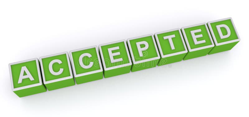 Aceptado en blanco stock de ilustración. Ilustración de completo ...