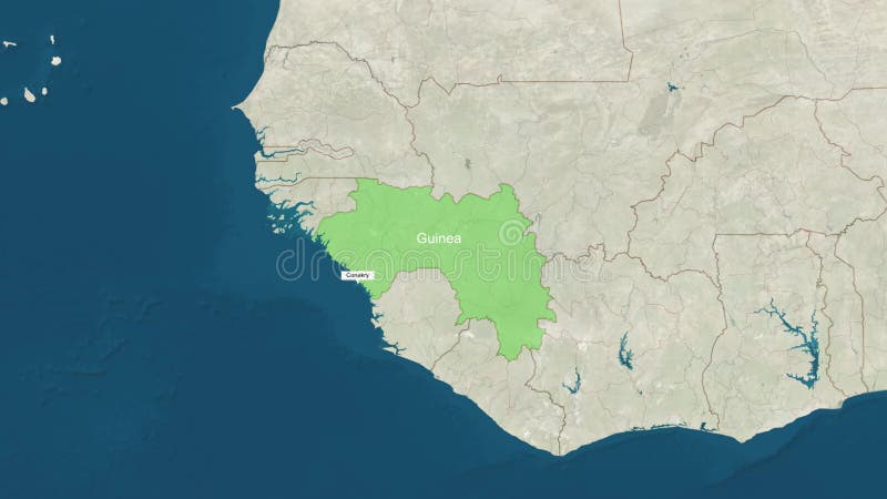 Acercar Al Mapa De Guinea Con Texto Sin Texto Y Con Marca Almacen De ...