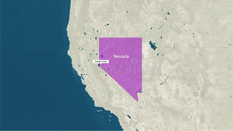 Acercar Al Mapa De Nevada Con Texto Sin Texto Y Con Bandera Metrajes ...