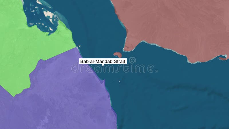 Acercar Al Mapa Del Estrecho Bab Almandab Con Texto Sin Texto Metrajes ...
