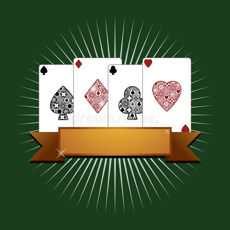 Playing Card Aces With Text Banner Stock Vector - Illustration of ...