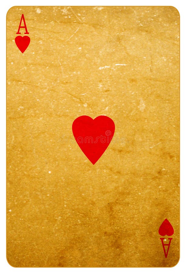Vintage Playing Card Vector Illustration of the Ace of Hearts Stock ...