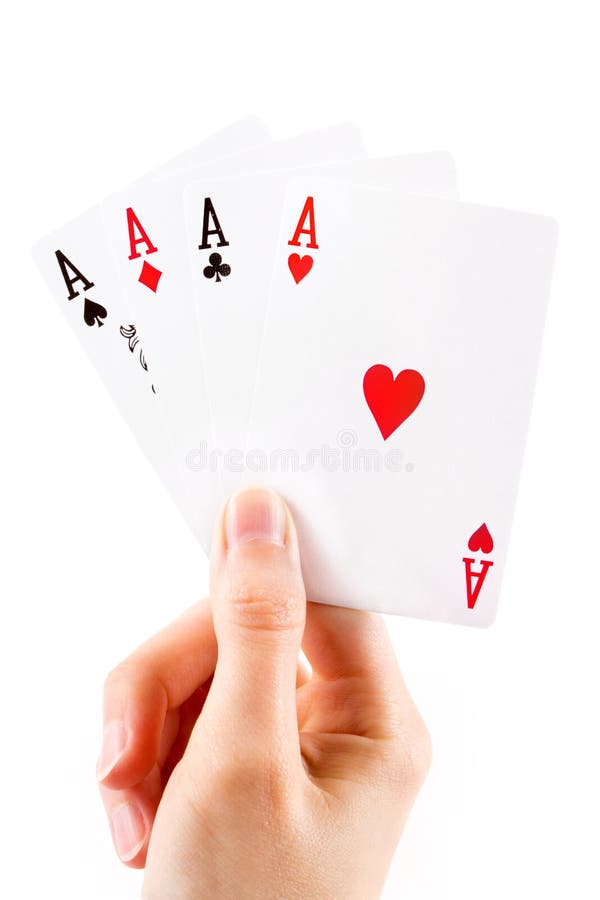 Aces being held over white stock photo. Image of hand - 24893050