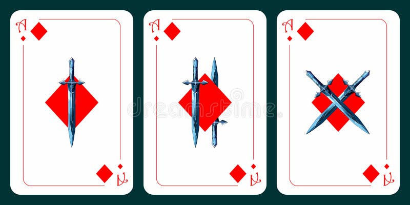 Aces of Diamonds Set. Original Design of Playing Cards Stock Vector ...