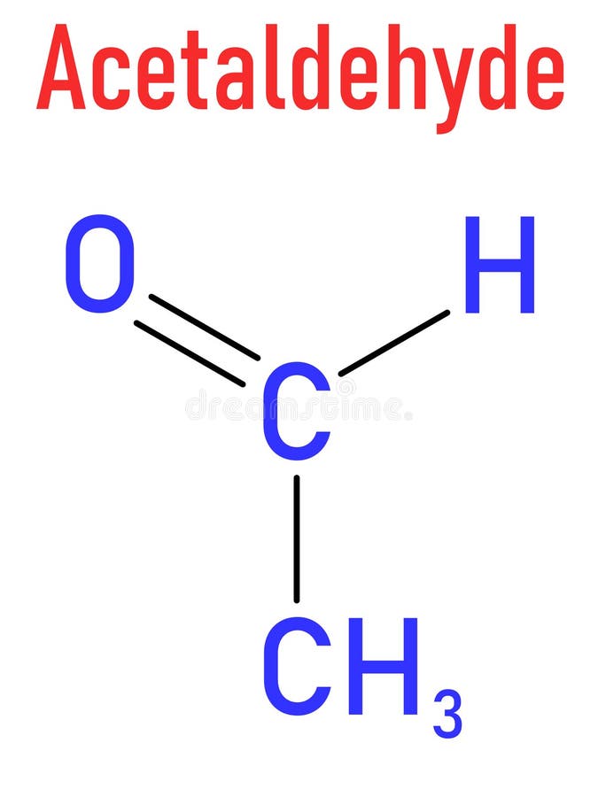 Acetaldehyde or Ethanal Molecule, Chemical Structure. Skeletal Formula ...