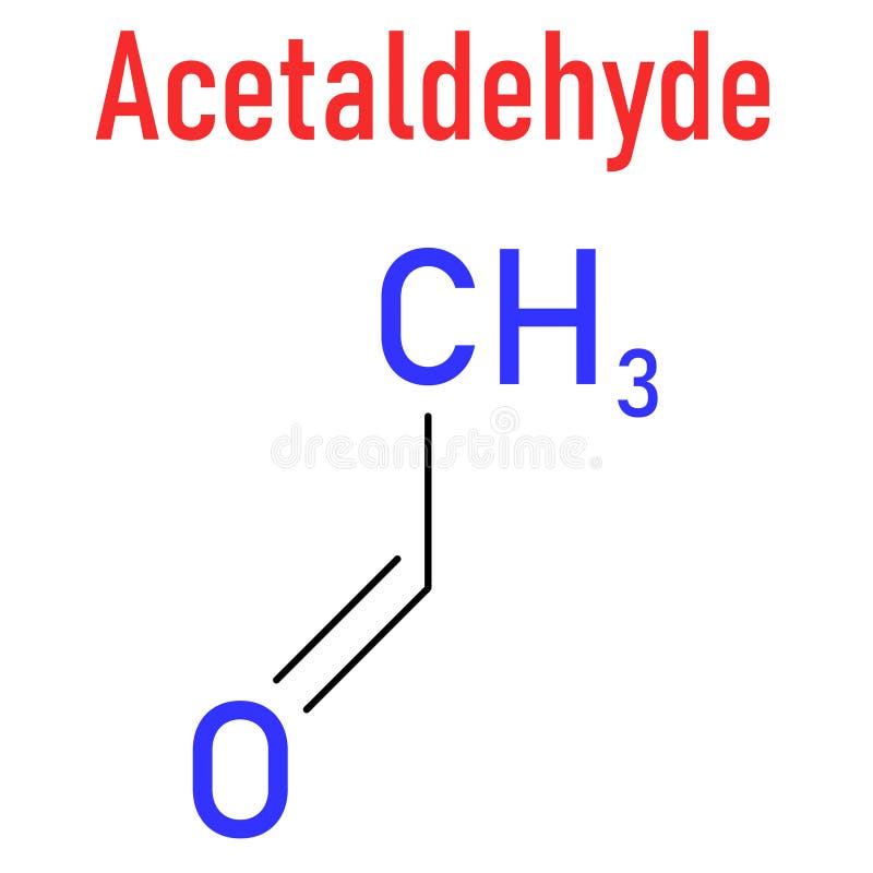 Acetaldehyde or Ethanal Molecule, Chemical Structure. Skeletal Formula ...