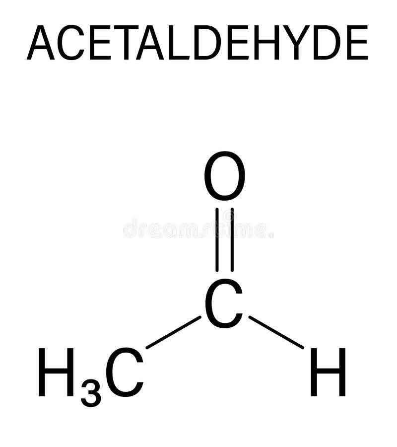Acetaldehyde or Ethanal Molecule, Chemical Structure. Skeletal Formula ...