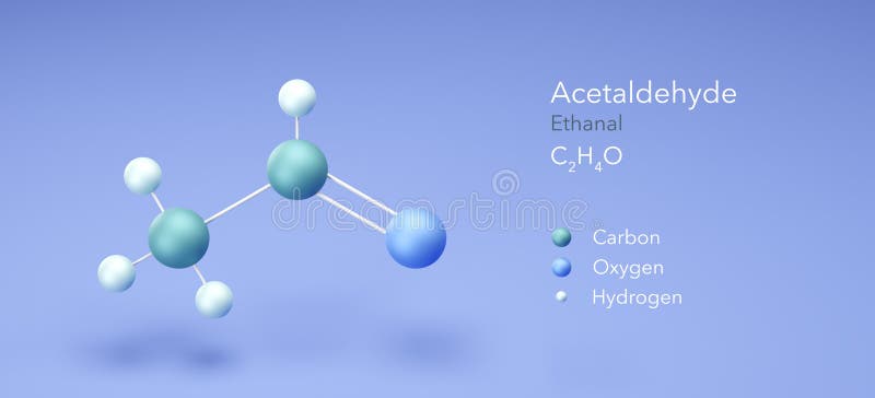 Acetaldehyde Molecule, Molecular Structures, Ethanal, 3d Model ...