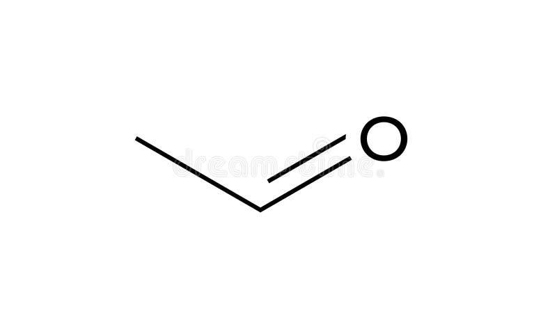 Acetaldehyde Molecule, Structural Chemical Formula, Ball-and-stick ...