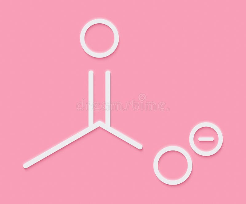 Acetate Anion, Chemical Structure. Skeletal Formula. Stock Illustration ...