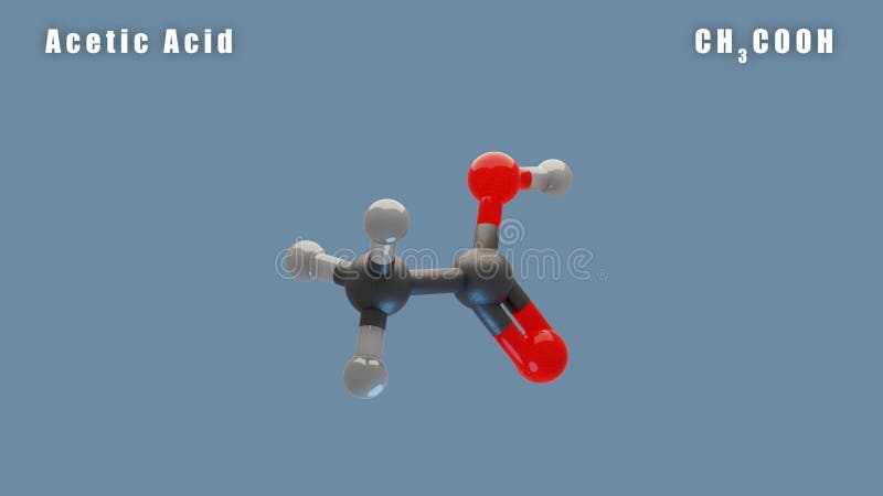 Acetic Acid Molecule of C2H4O2 3D Conformer Render. Food Additive E260 ...