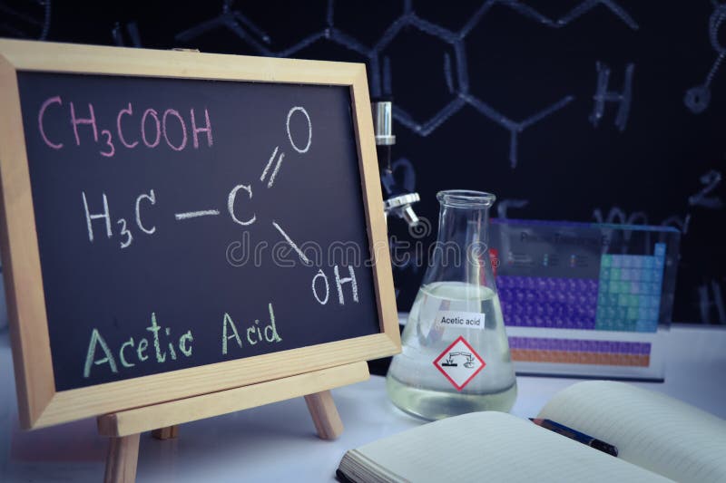 Acetic Acid and Symbol Structural Formula Chemical Stock Image - Image ...