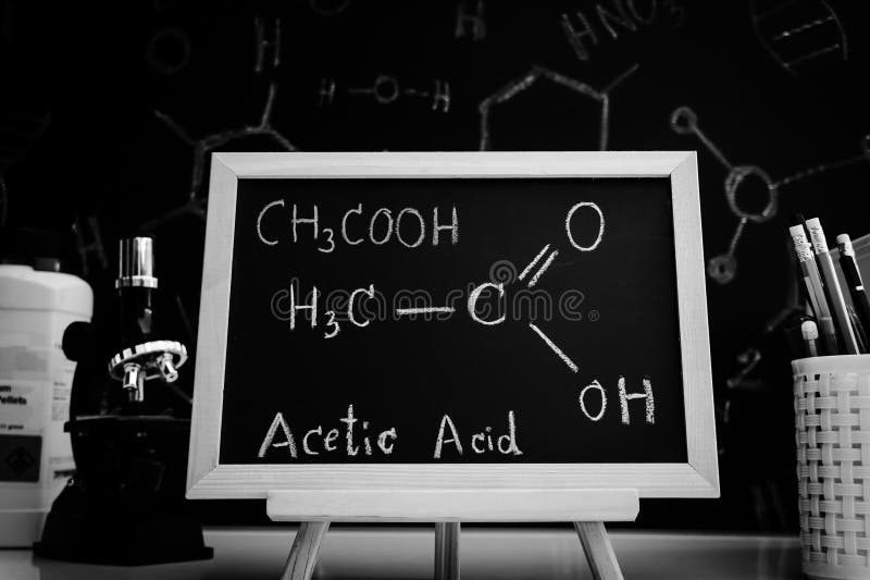 Acetic Acid and Symbol Structural Formula Chemical Stock Image - Image ...