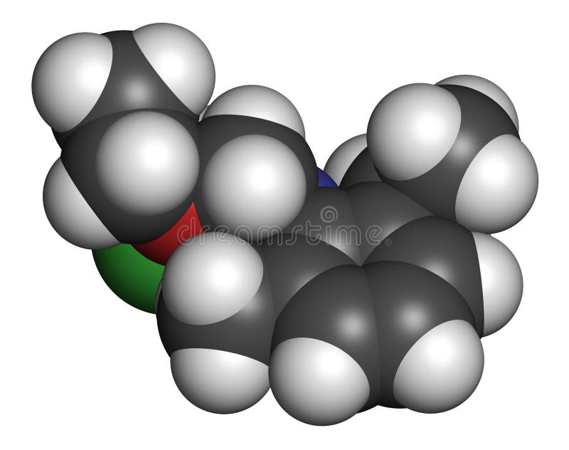 Acetochlor Herbicide Molecule. 3D Rendering Stock Illustration ...