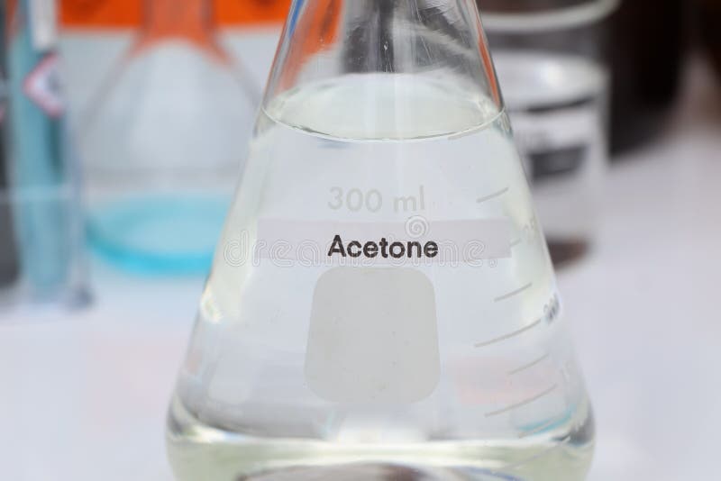 Acetone in Glass, Chemical in the Laboratory Stock Photo - Image of ...
