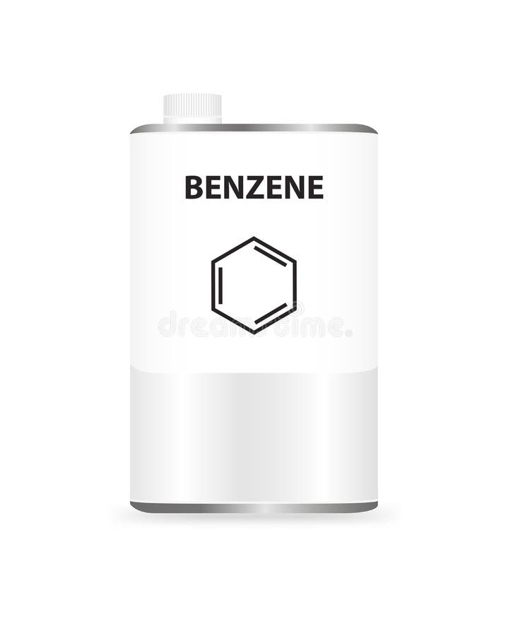 Vector Metal Liquid Container Can with Benzene. Illustration of a ...
