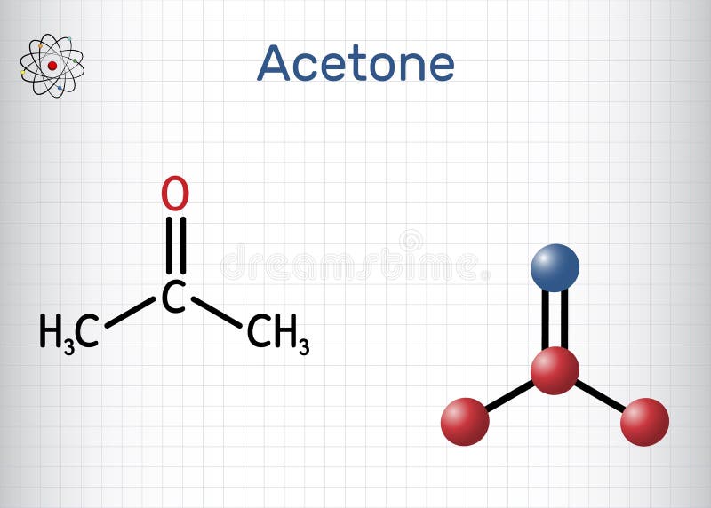 Acetone Ketone Molecule. it is Organic Solvent. Structural Chemical ...